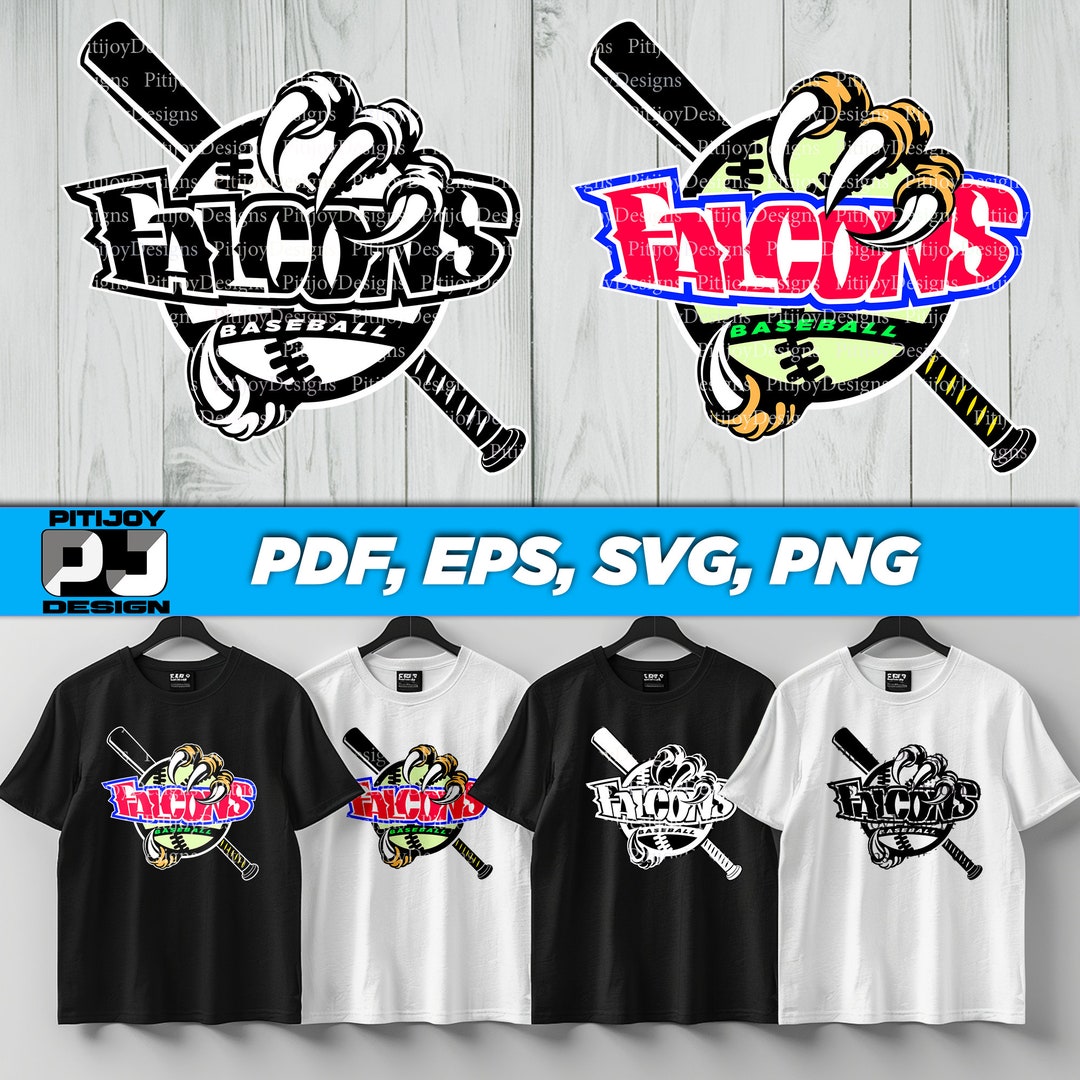 Falcons Baseball Team Logo Design for Custom Apparel and Merchandise ...