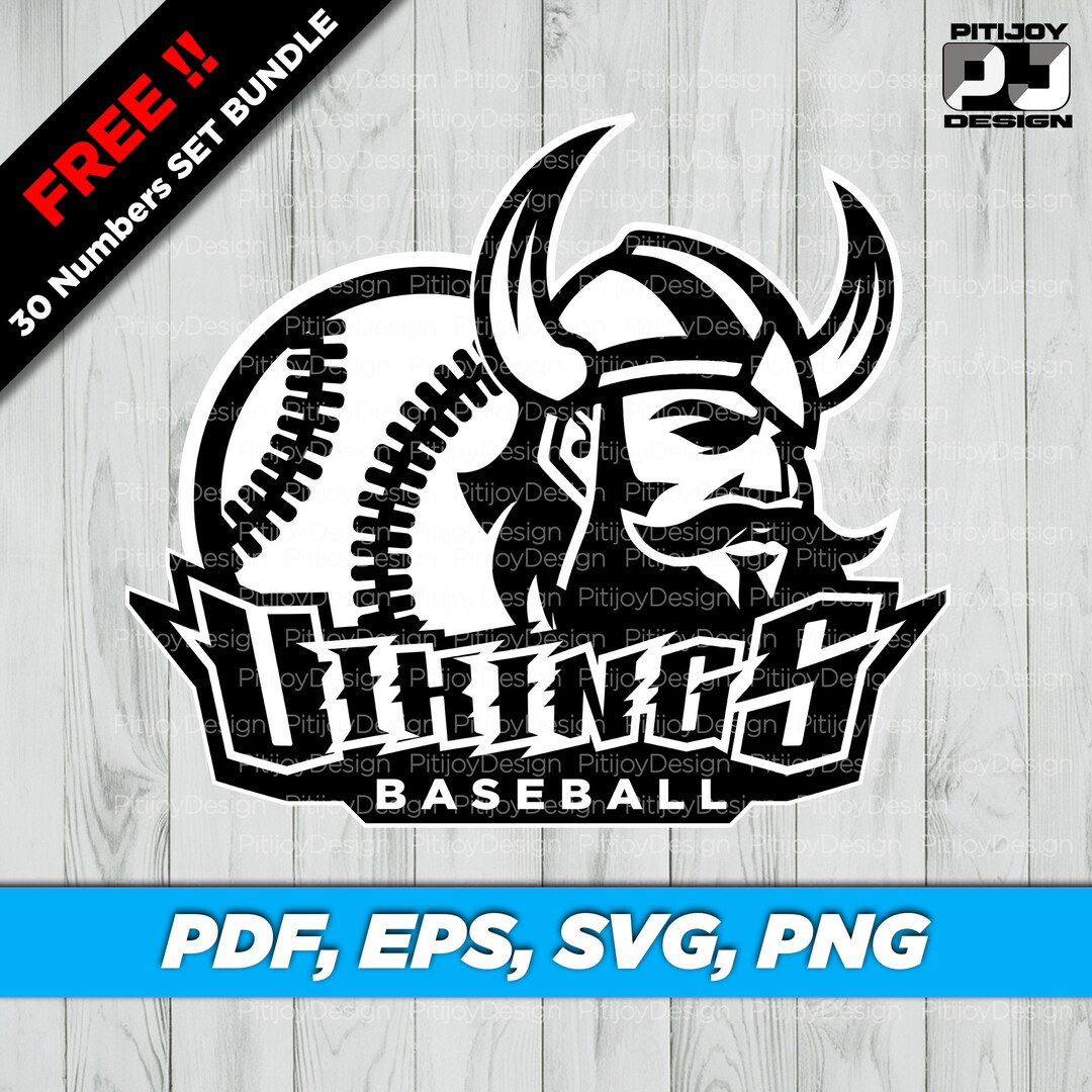 Vikings Baseball Team Mascot Design for Custom Apparel, Perfect for ...