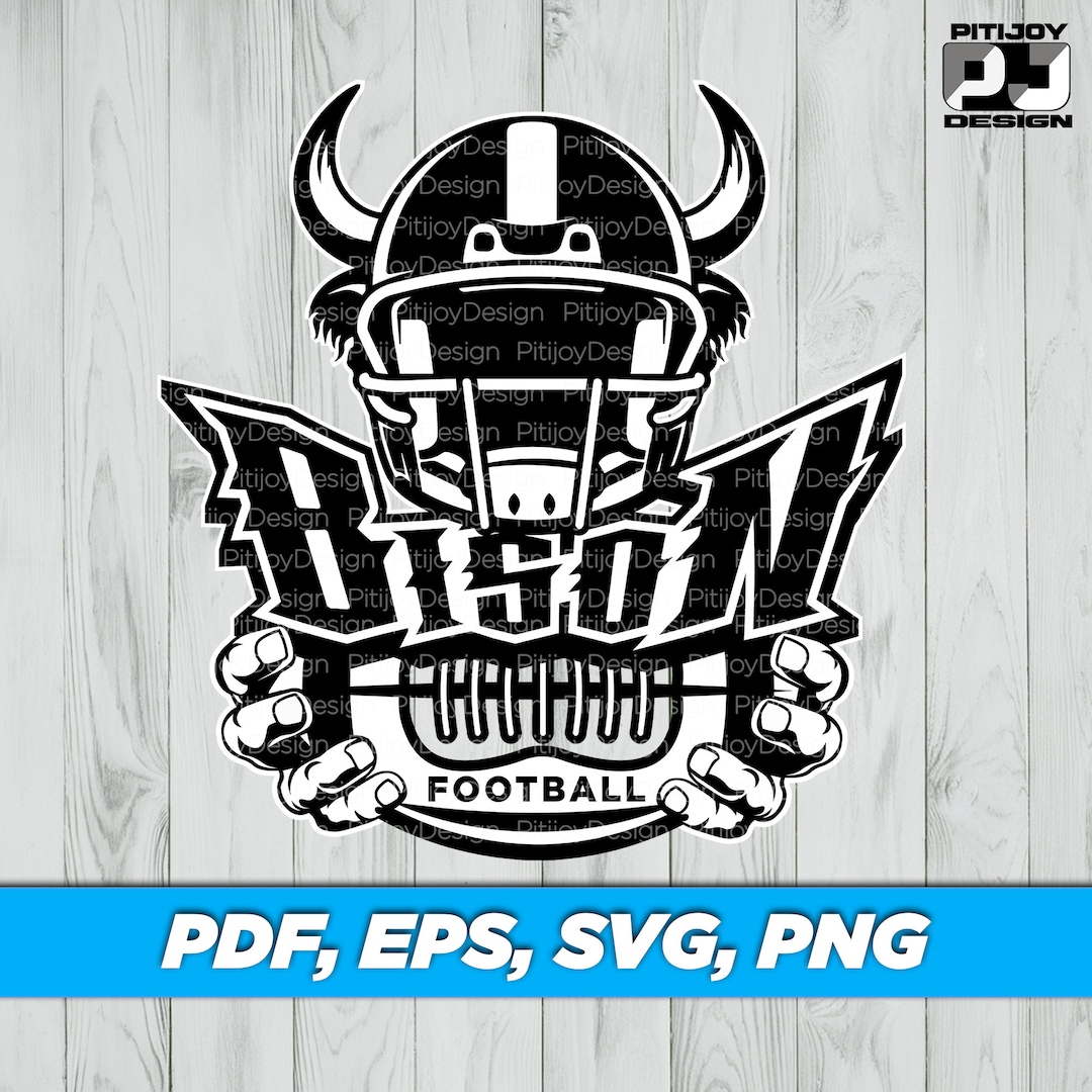 Bison Football Team Mascot Design for Custom Apparel, Bold and ...