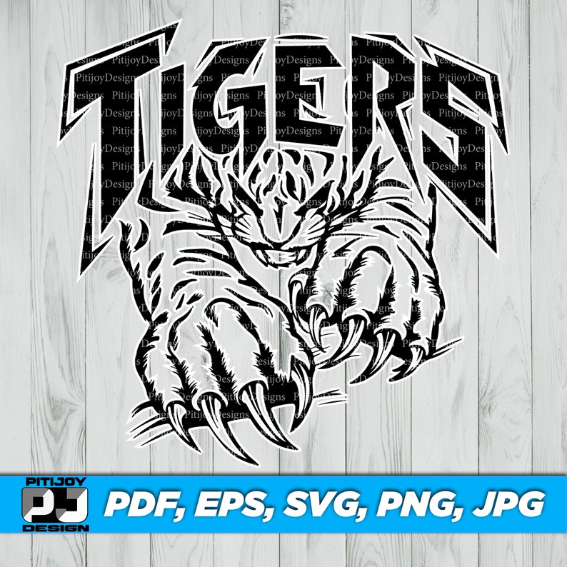 Tigers Svg, Tiger Svg, Tigers Mascot Svg, Cricut Silhouette Files, Tigers Png, Tigers School ...
