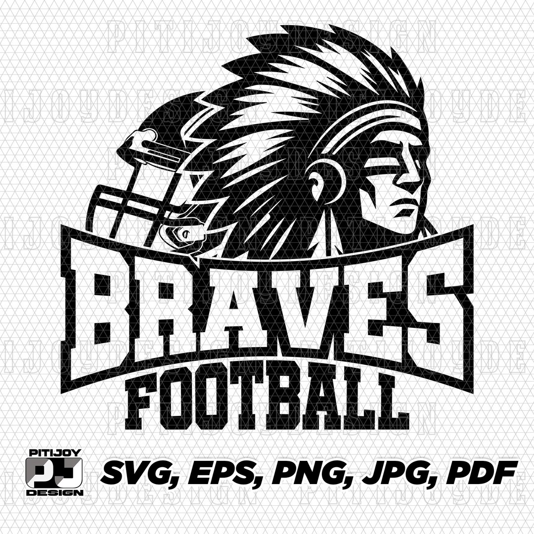 Braves Svg, Brave Svg, Braves Png, Braves Mascot Png, School Spirit Svg ...