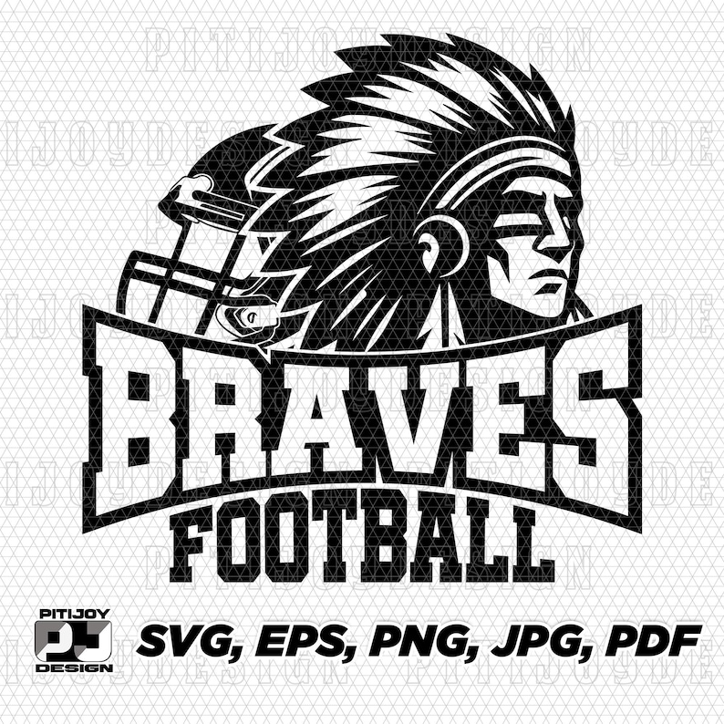 Braves Svg, Brave Svg, Braves Png, Braves Mascot Png, School Spirit Svg ...