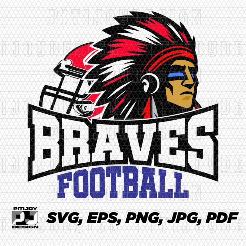 Braves Svg, Brave Svg, Braves Png, Braves Mascot Png, School Spirit Svg ...