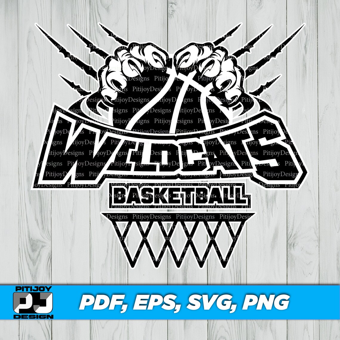 Wildcats Basketball Team Mascot Design for Custom Apparel, Team Spirit ...
