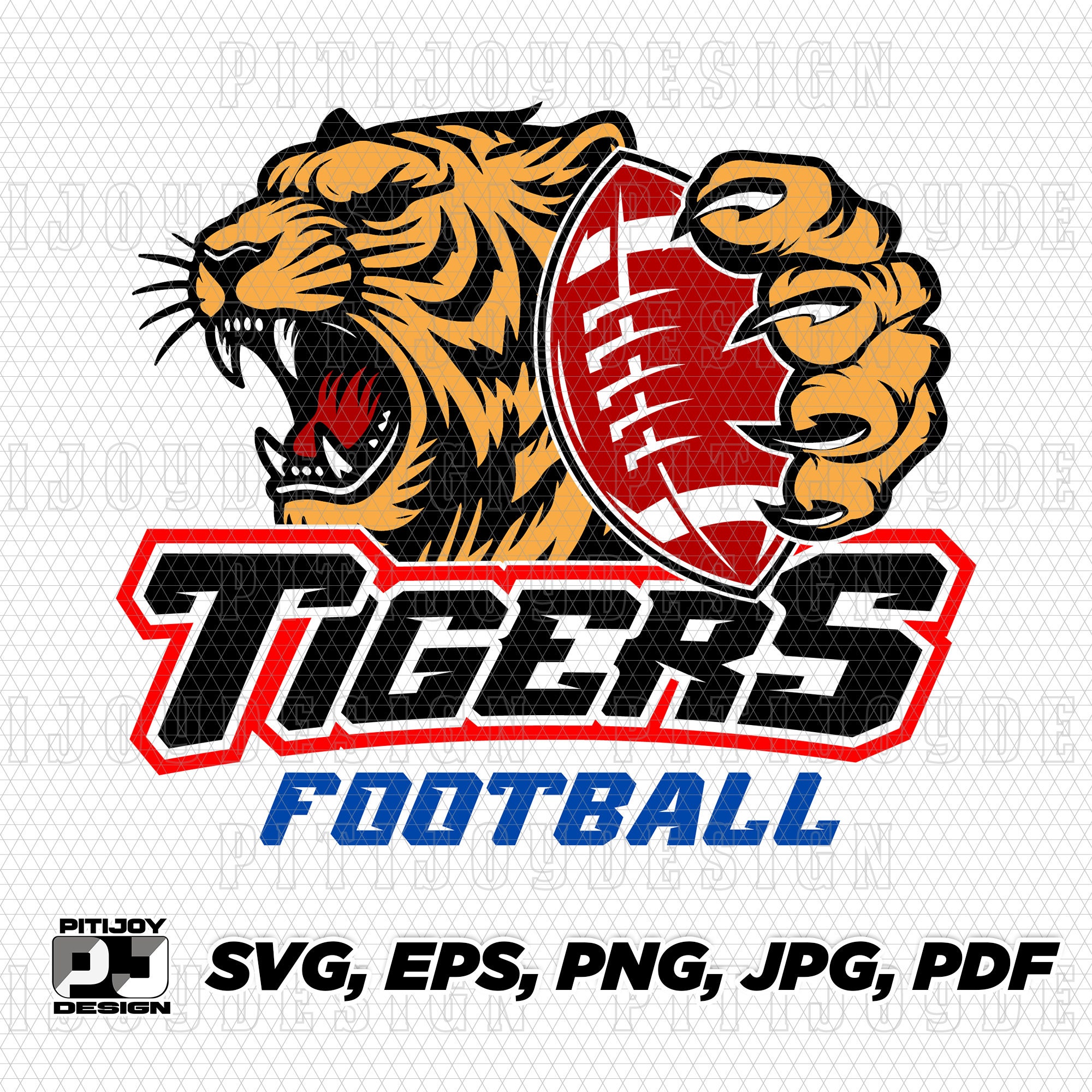 Tigers Football Svg Tiger Football Svg Tigers Football Png Tigers Svg ...