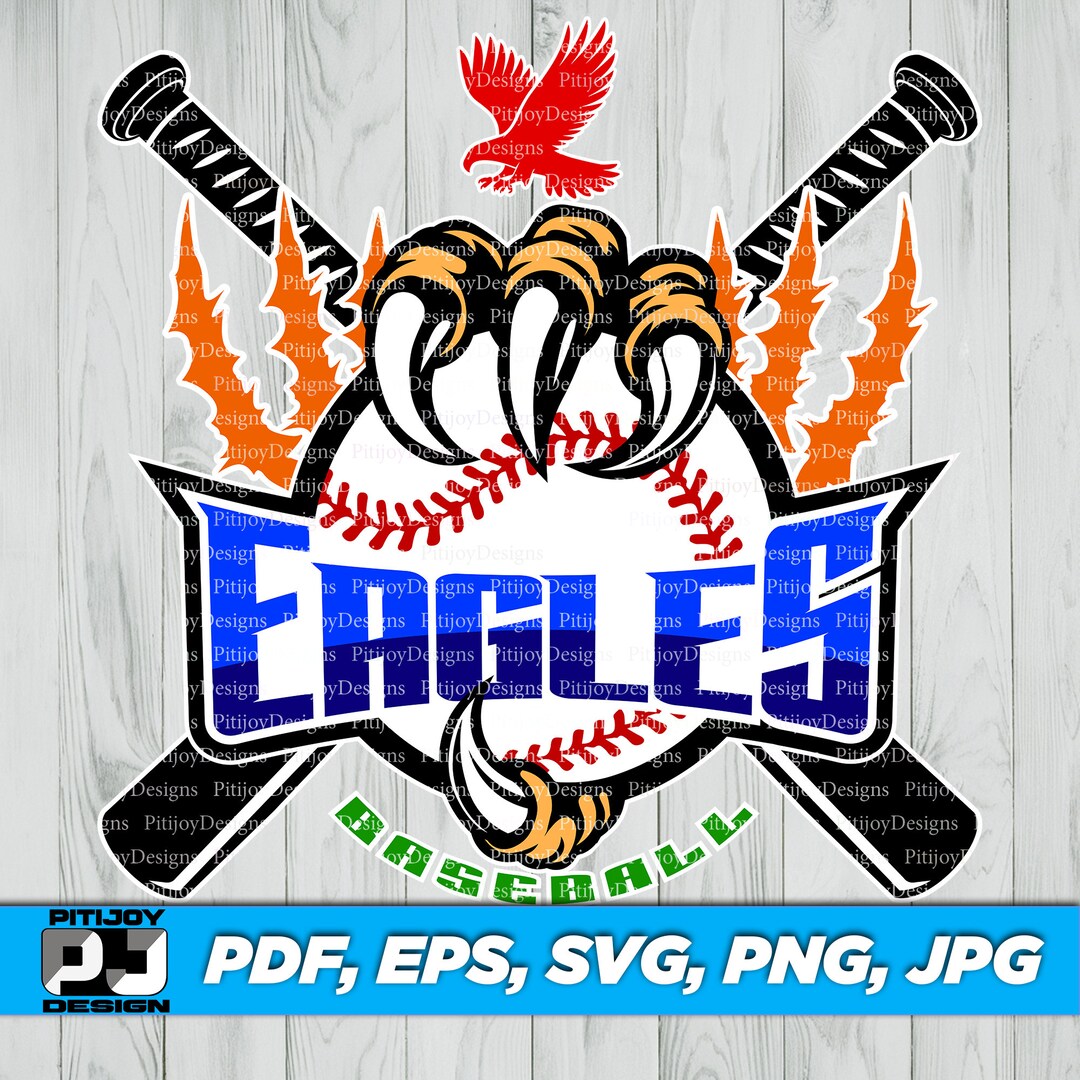 Eagles Baseball Team Mascot Design for Custom Apparel and Merchandise ...