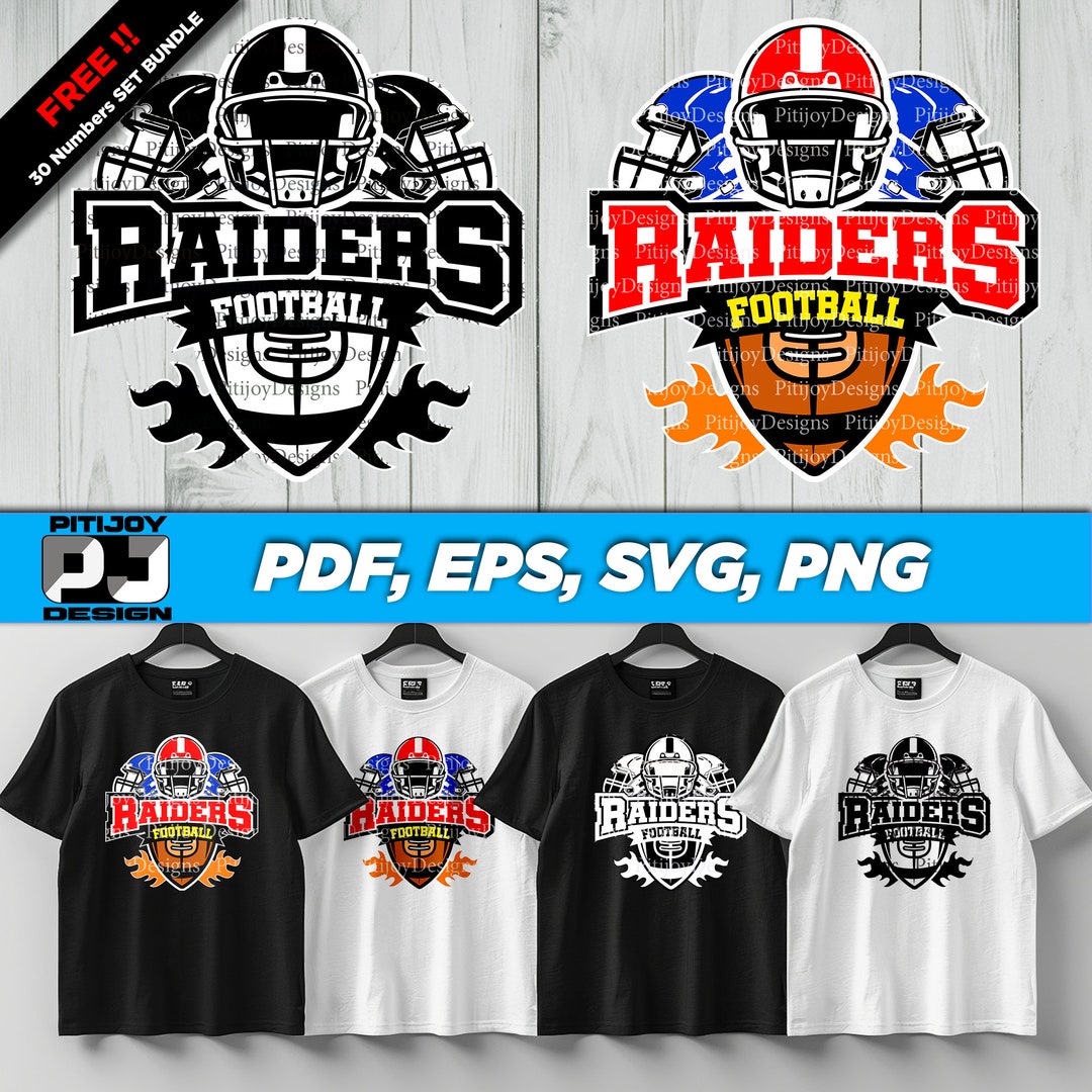 Raiders Football Team Mascot Design for Custom Apparel, Team Spirit ...