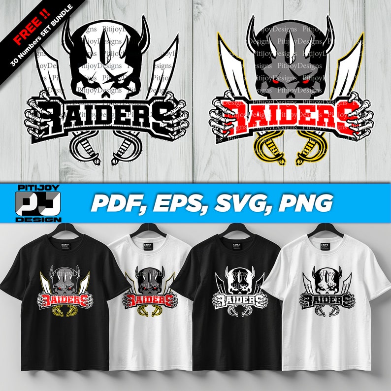 Raiders Team Mascot Design for Custom Apparel, Perfect for Team Spirit ...