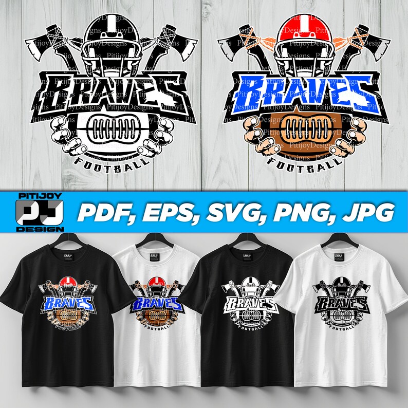 Brave Football Svg, Braves, Football Svg, School Spirit Svg, Brave Svg ...
