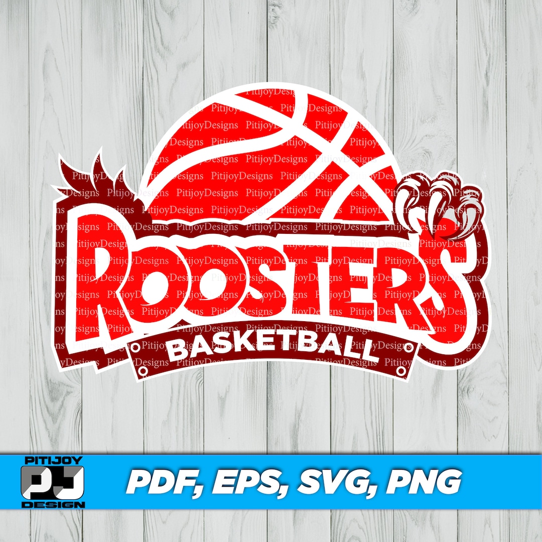 Roosters Basketball Team Logo Design for Custom Apparel and Merchandise ...