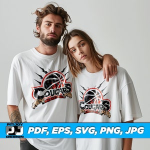 Cougars Svg, Cougar Svg, Cougar Basketball SVG, Cougar Basketball Svg ...