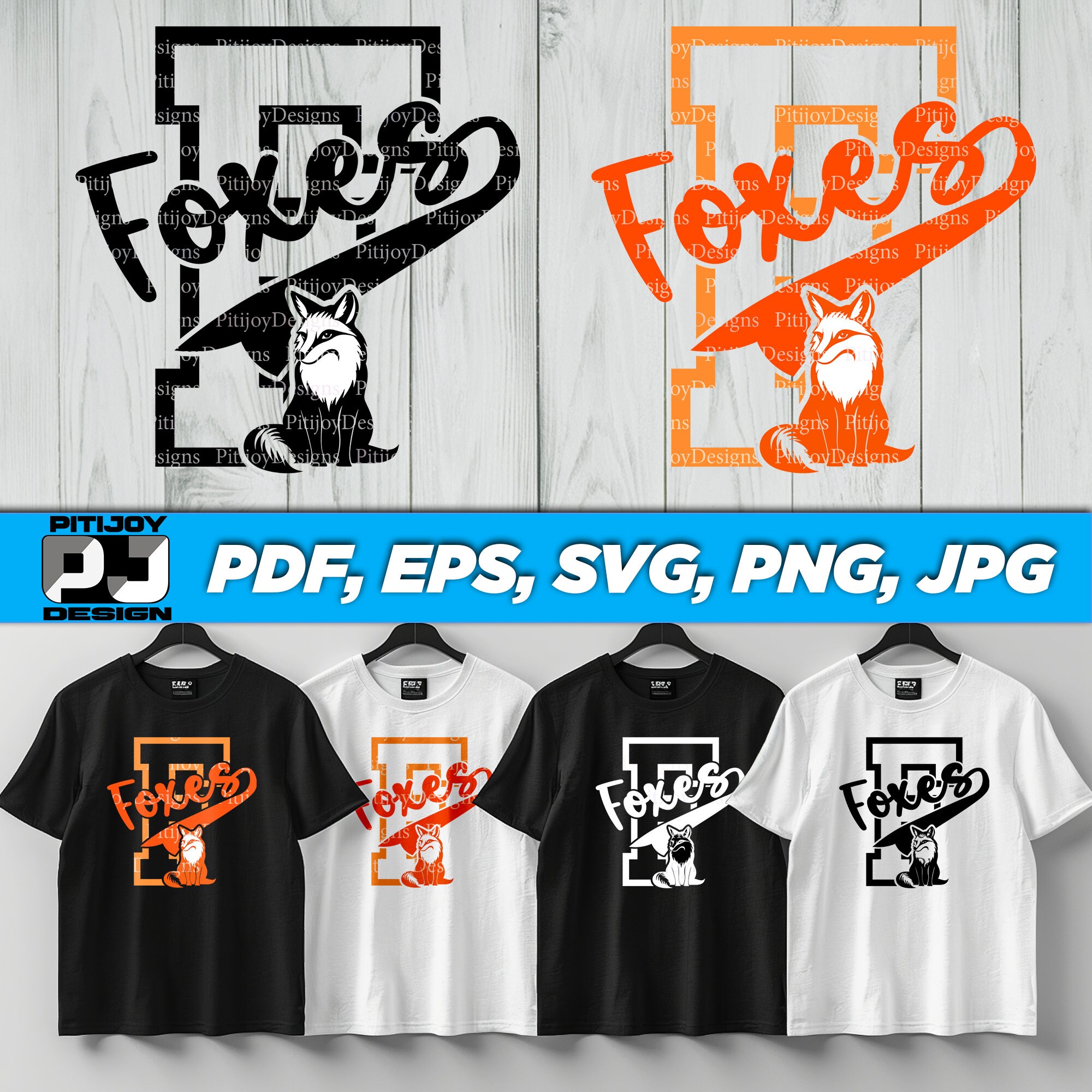 Foxes Mascot SVG, School Spirit SVG, Foxes Clipart, Sports Team Logo ...