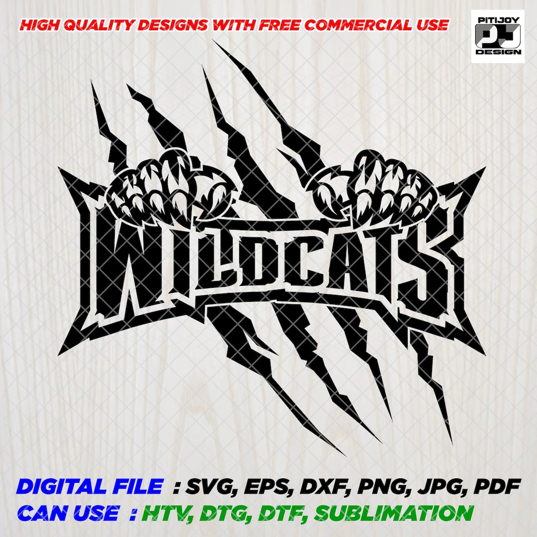 Wildcats SVG, Wildcat SVG, Wildcat Claw Design, School Spirit Shirt ...