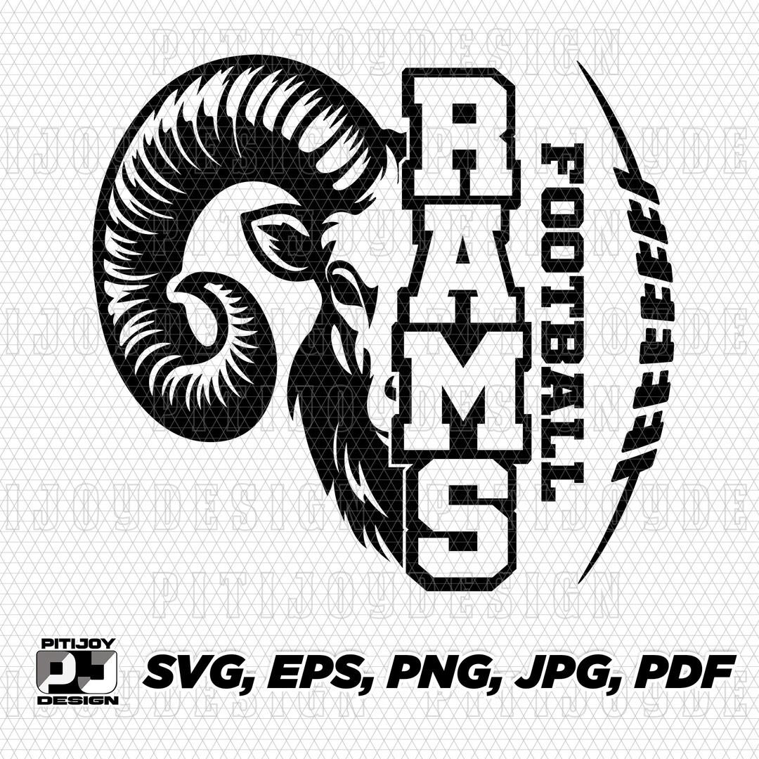 Rams Football Svg, Ram Football Svg, Rams Football Png, Rams Svg, Ram ...