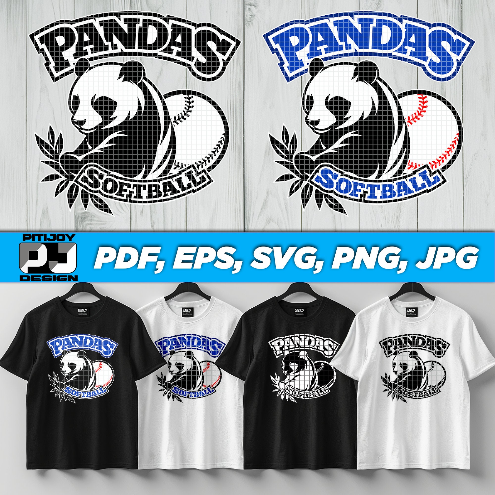 Pandas Softball Svg Panda Softball Svg Pandas Softball Png Panda ...