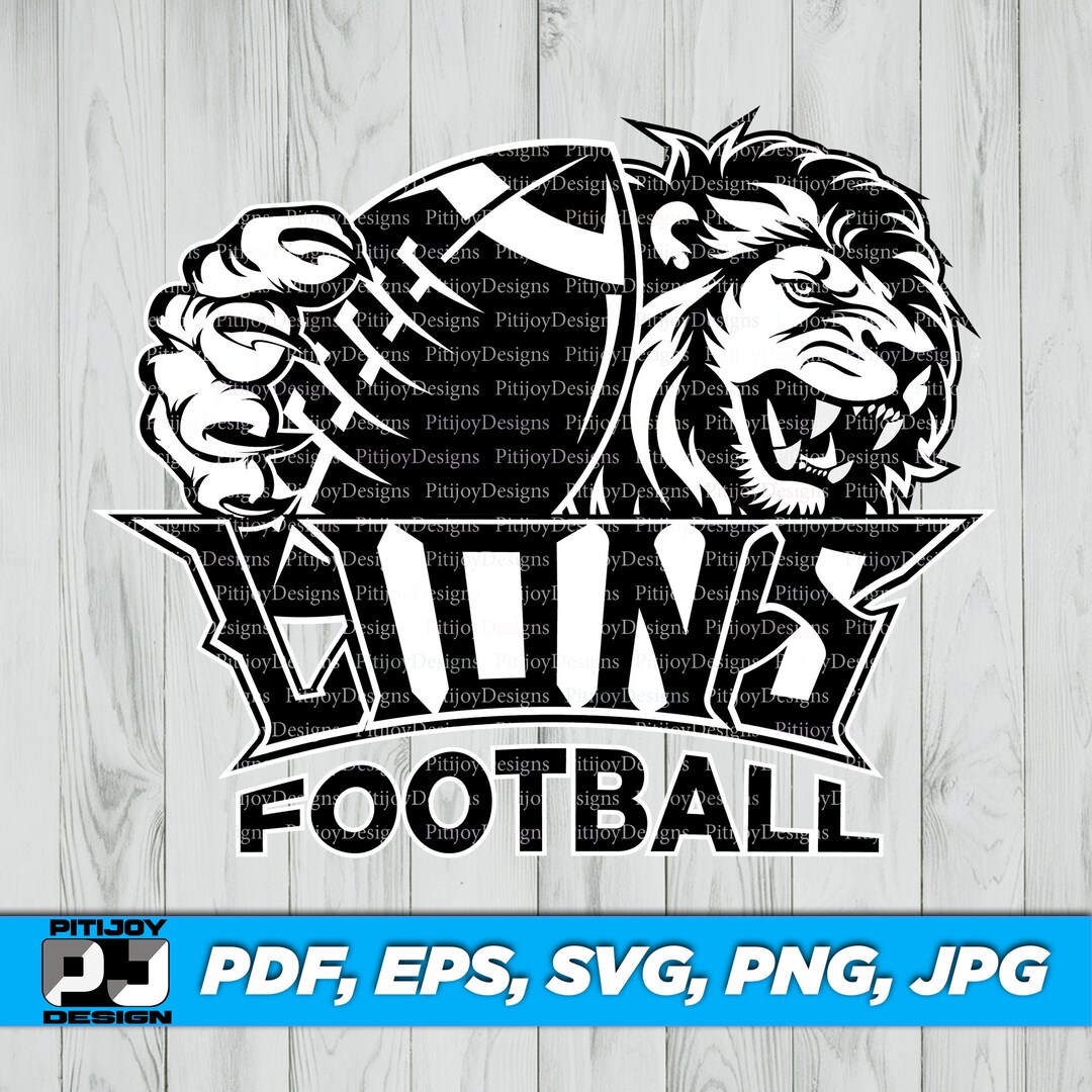 Lion Football Svg, Lions Svg, Football Svg, Lion Mascot Svg, Lion ...