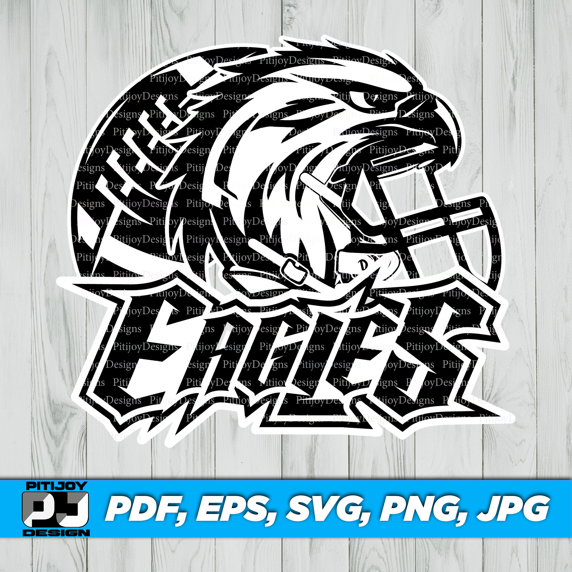 Eagles Football Team Mascot Design for Custom T-shirts, Eagle Helmet ...