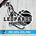 Leopards Basketball Team Mascot Design for Custom Apparel, Team Spirit ...