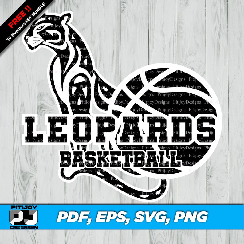 Leopards Basketball Team Mascot Design for Custom Apparel, Team Spirit ...