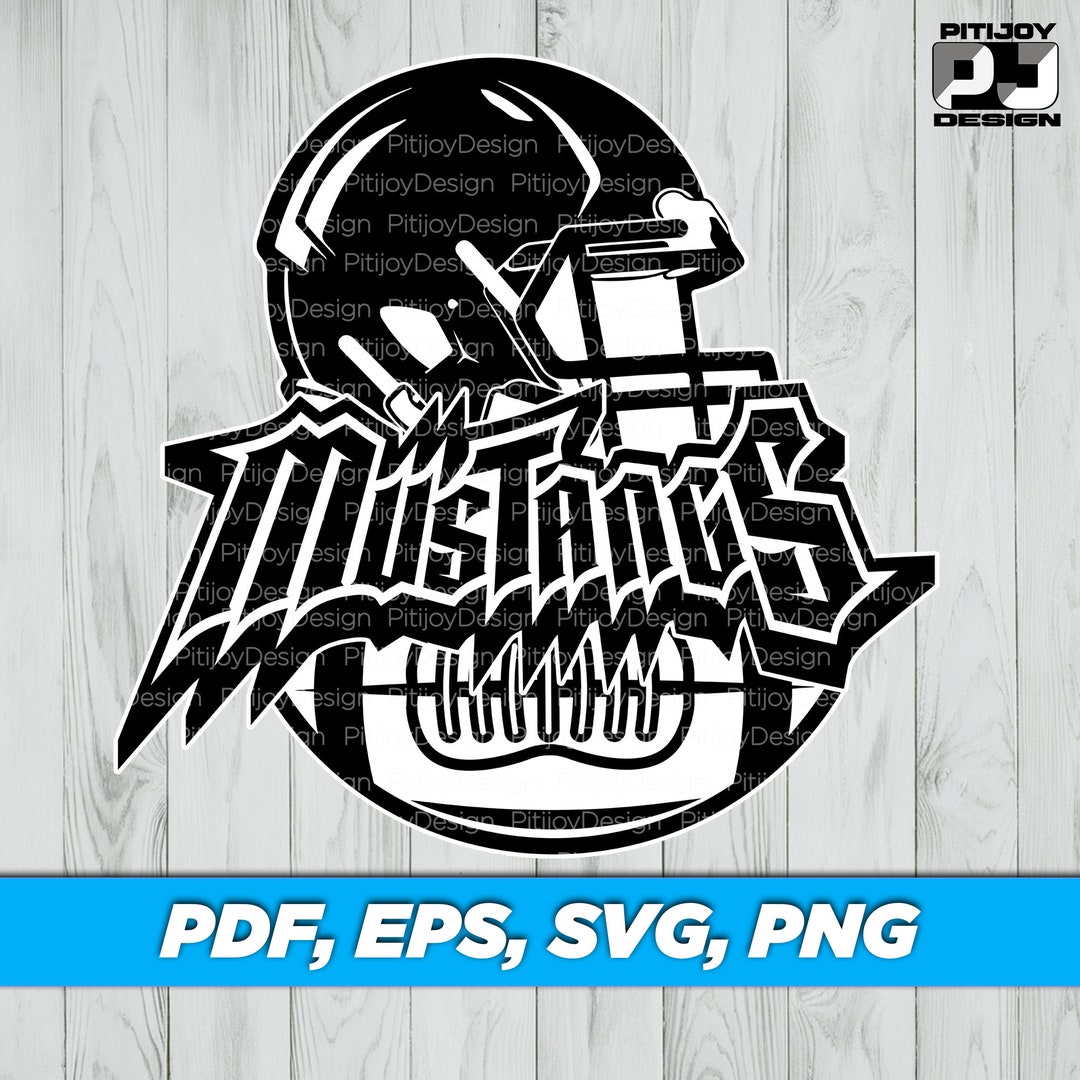 Mustangs Football Team Mascot Design for Custom T-shirts, Posters ...