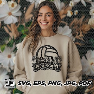 Lady Eagles Volleyball, Lady Eagles Svg, Shirt, School Team Svg, Mascot ...