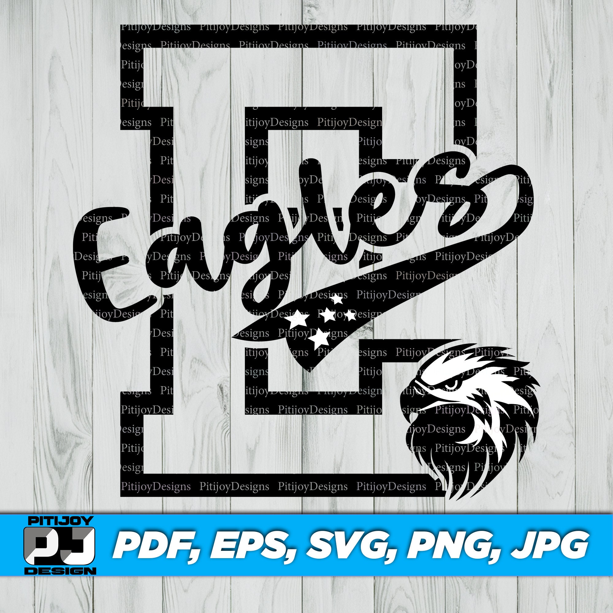 Eagles Mascot SVG, School Spirit SVG, Eagles Clipart, Sports Team Logo ...