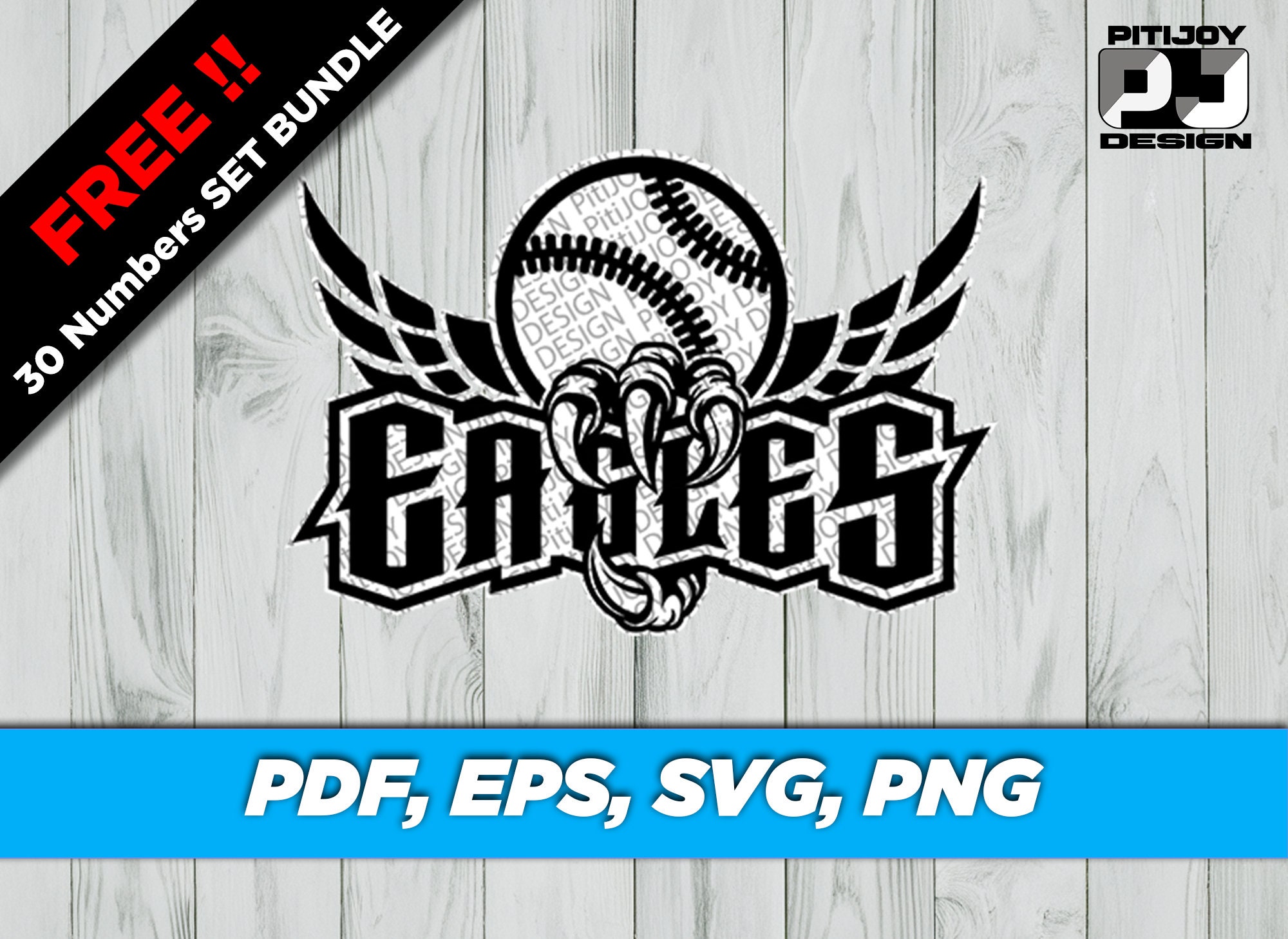 Eagles Baseball Team Mascot Design for Custom Apparel, Perfect for Team ...