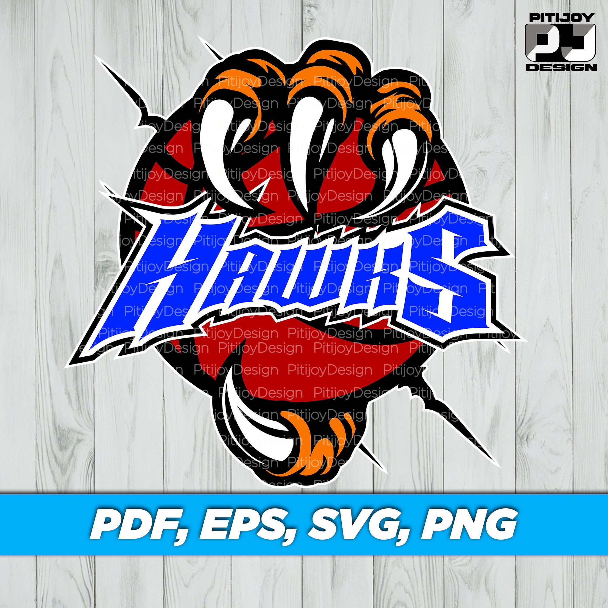 Hawk's Claw Emblem Design for Custom T-shirts, Posters, Classroom Decor ...