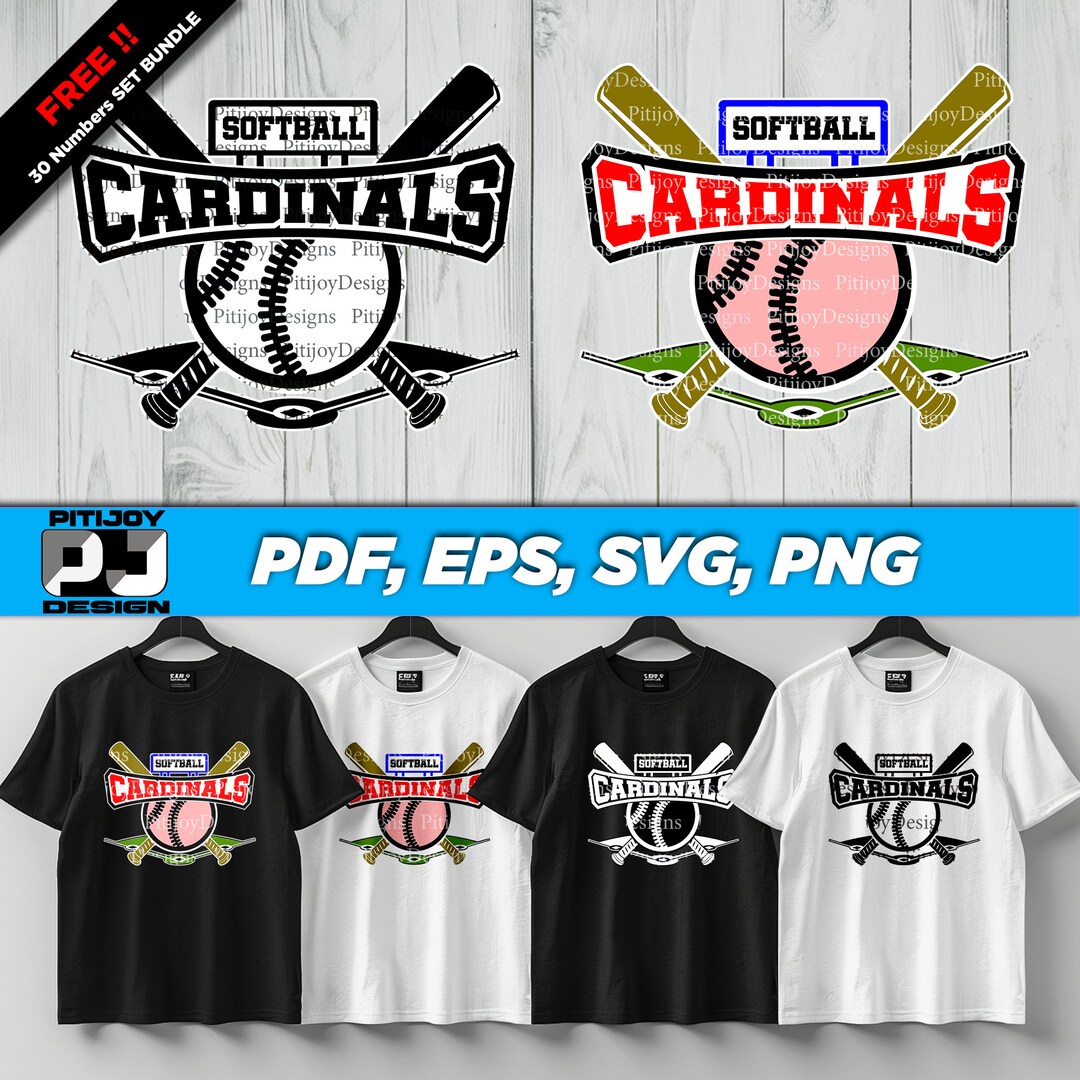 Cardinal Softball Team Mascot Design for Custom Apparel, Perfect for ...