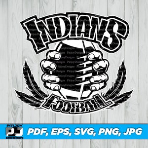 Indians Football SVG, Indians Svg, Football Cut File, Cricut Cut File ...