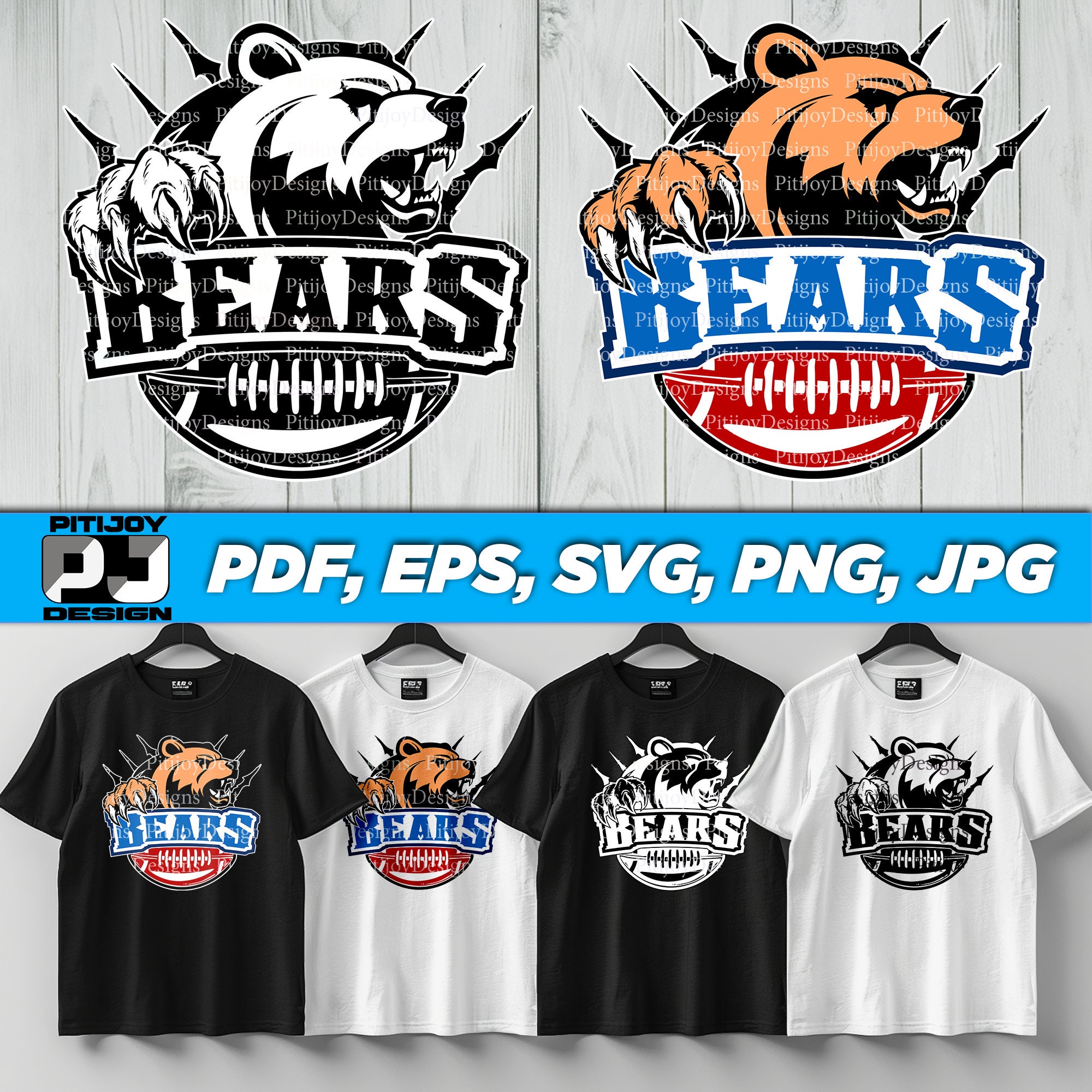 Bears Football Svg Bear Football Svg Bears Football Png Bear Svg Bears ...