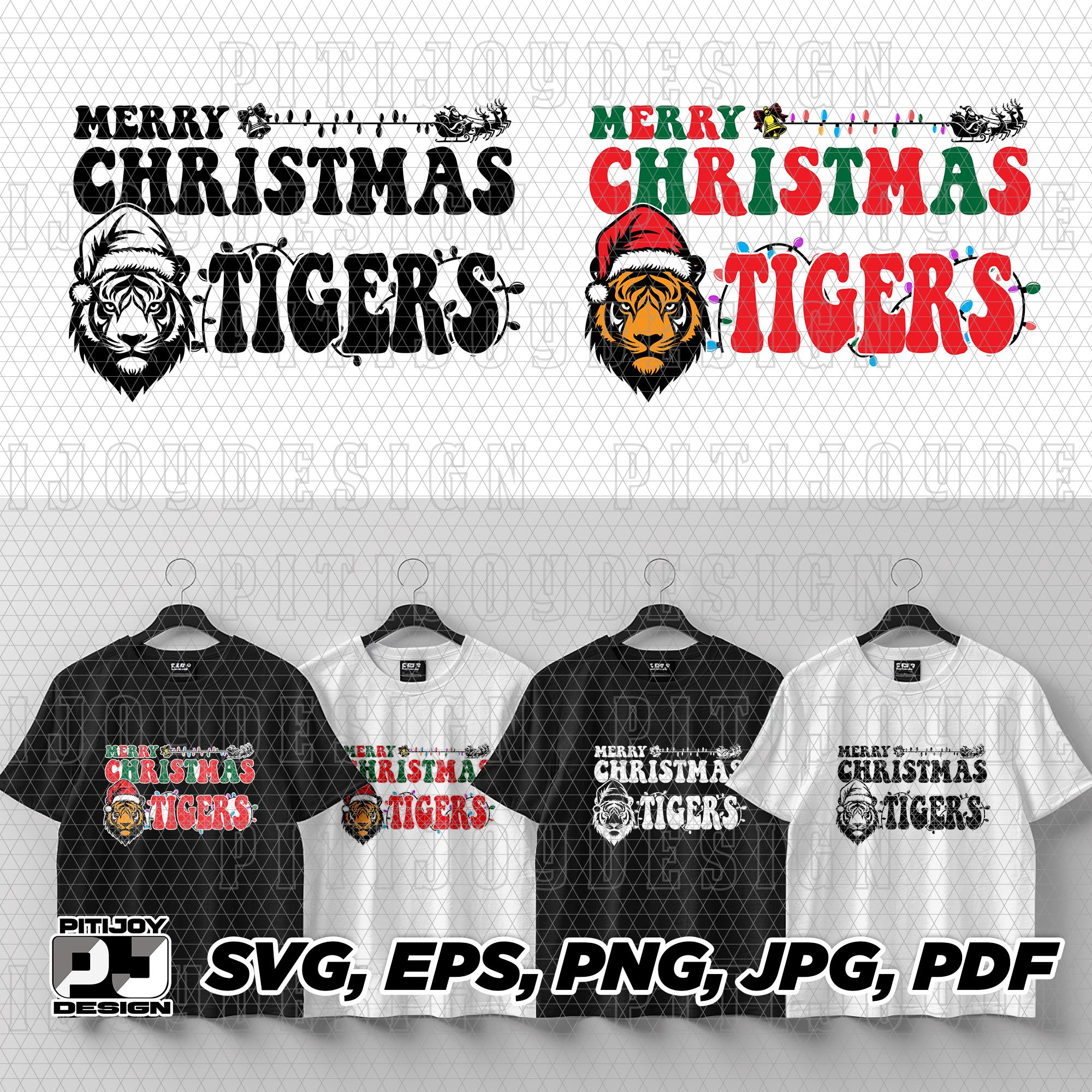 Tiger Christmas Svg Tigers Svg Tigers Christmas Shirt Merry Christmas ...