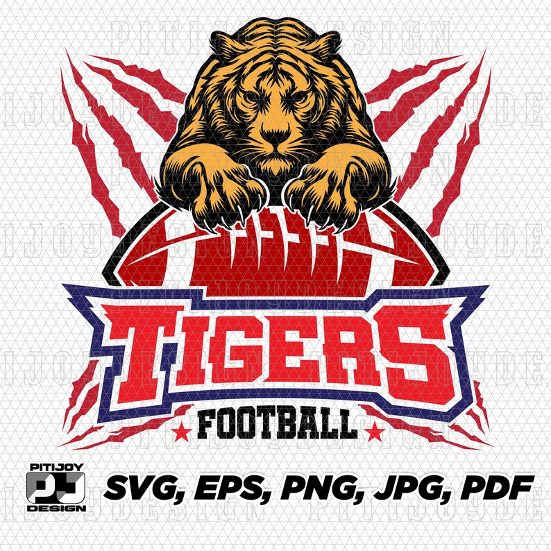 Tigers Football Svg, Tigers Mascot Svg, Football Png, Football Mom Png ...
