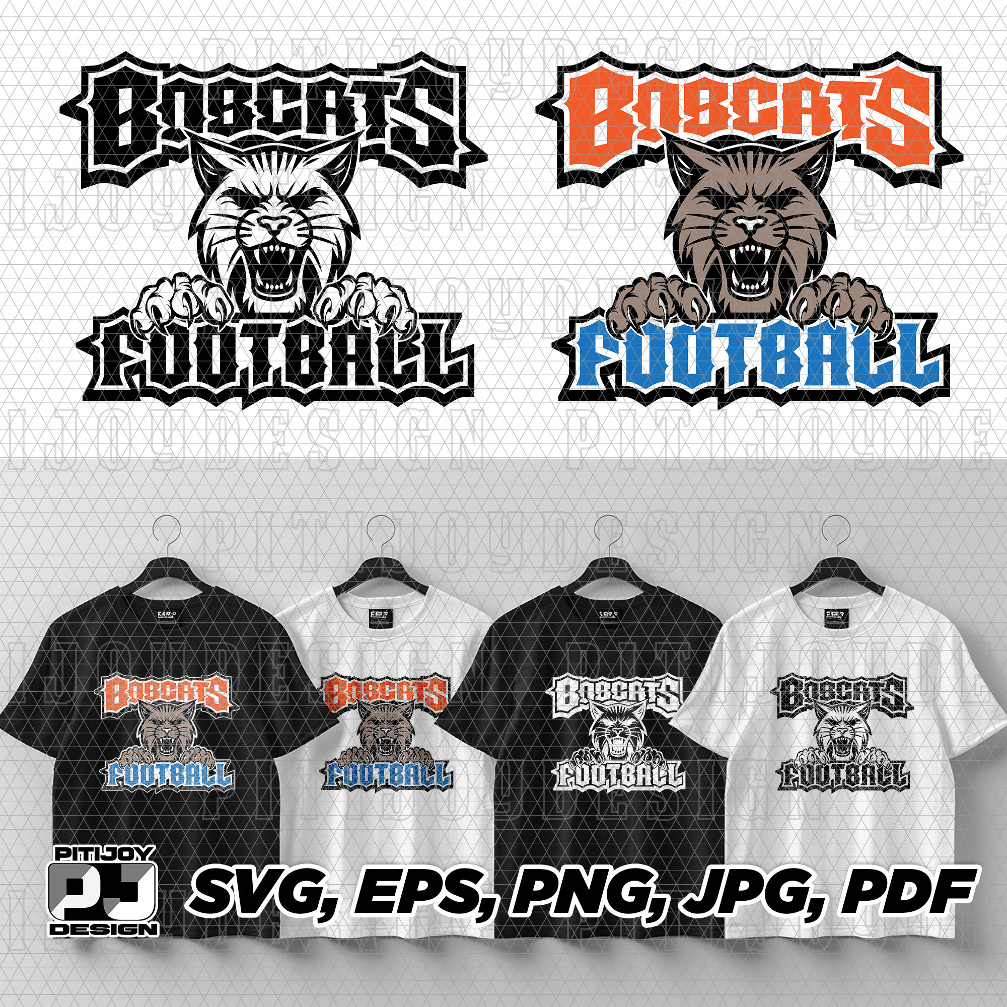 Bobcats Football Mascot, Sports Logo SVG PNG (digital Download) - Etsy