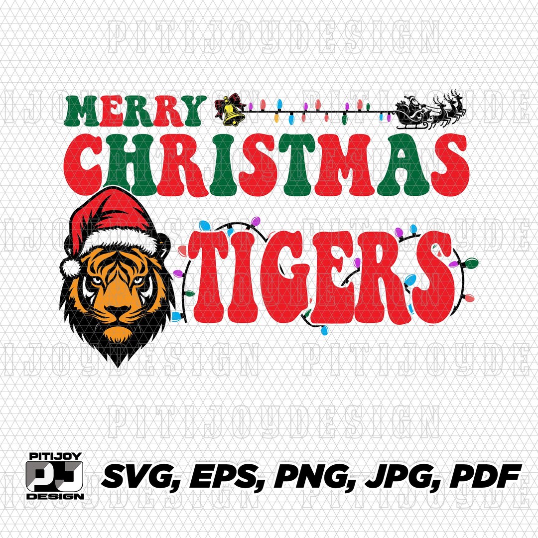 Tiger Christmas Svg Tigers Svg Tigers Christmas Shirt Merry Christmas ...