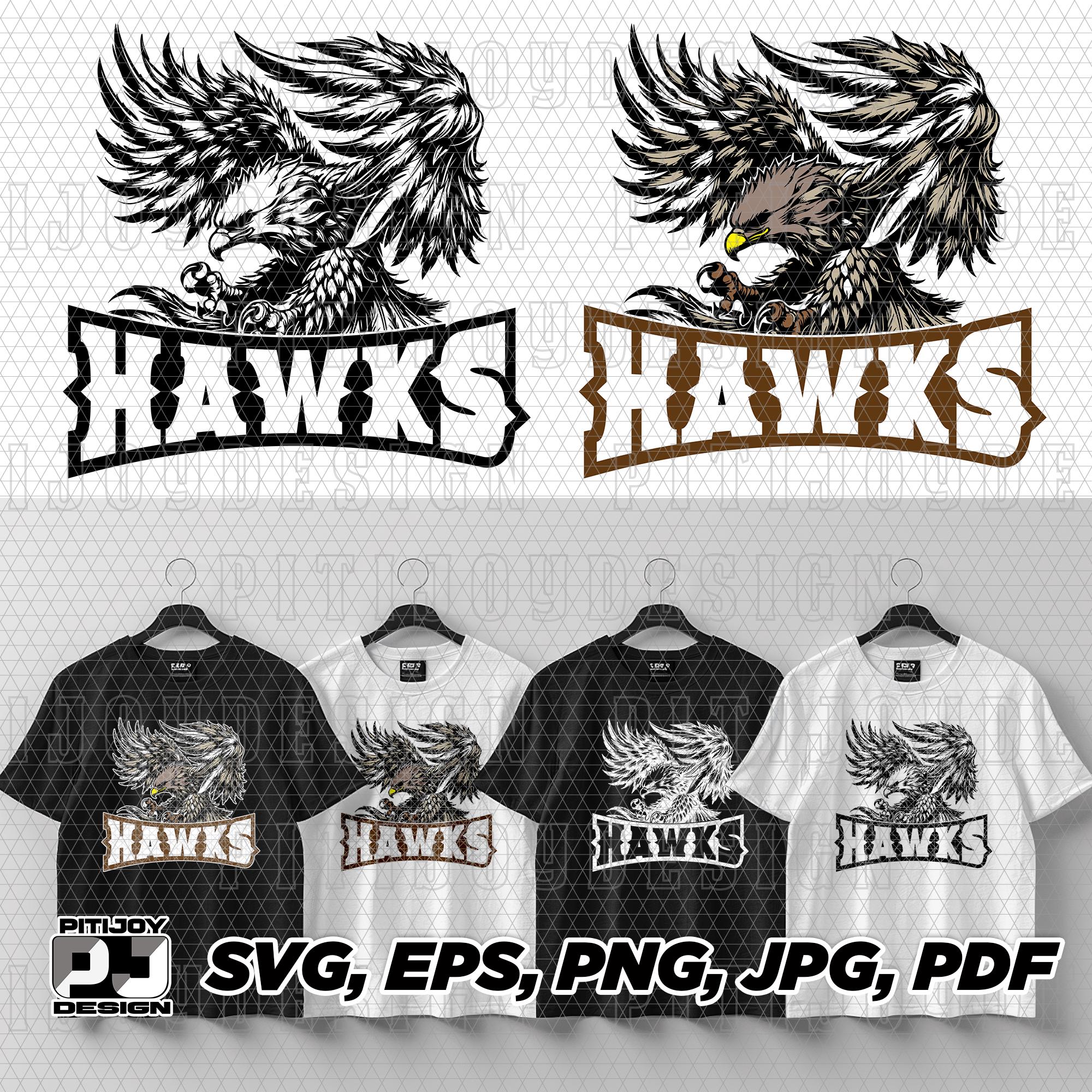 Hawks Svg, Hawk Svg, Hawks Png, Hawk Png, Hawks Mascot Svg, Hawks ...
