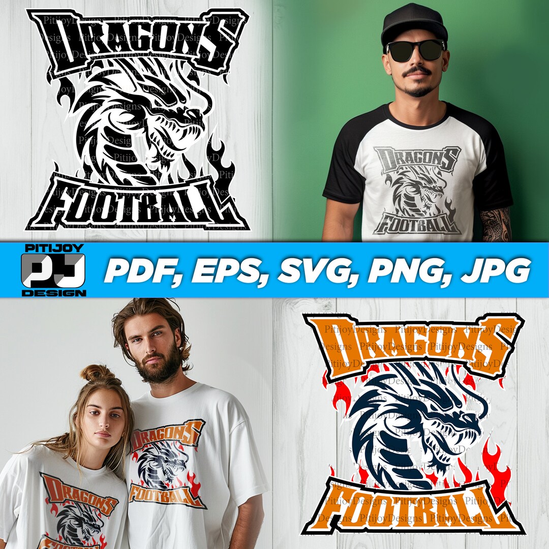 Dragons Football Svg, Dragon Football Svg, Dragons Svg, Dragon Svg ...