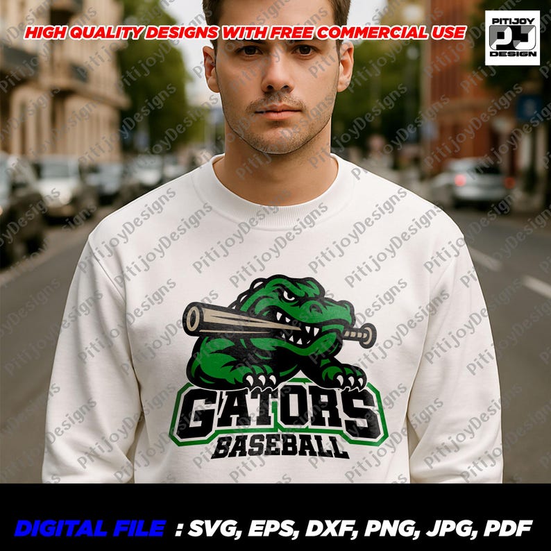 Gators Baseball Svg Mascot Cut File for Cricut and Sublimation, Strong ...