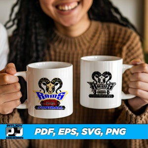 Rams Football Team Mascot Design for Custom Apparel, Perfect for Team ...