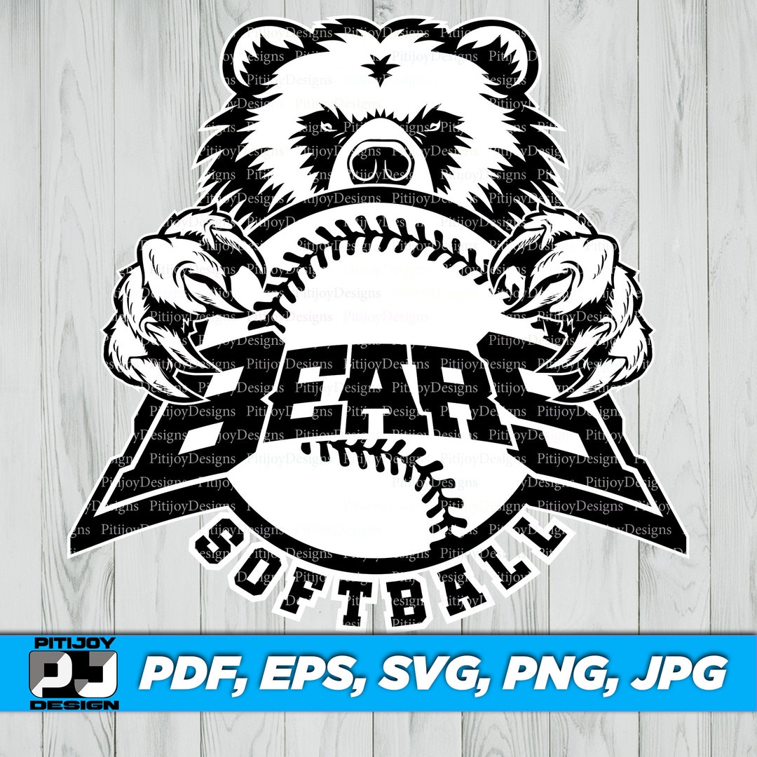 Bears Softball Team Mascot Design for Custom Apparel and Merchandise ...