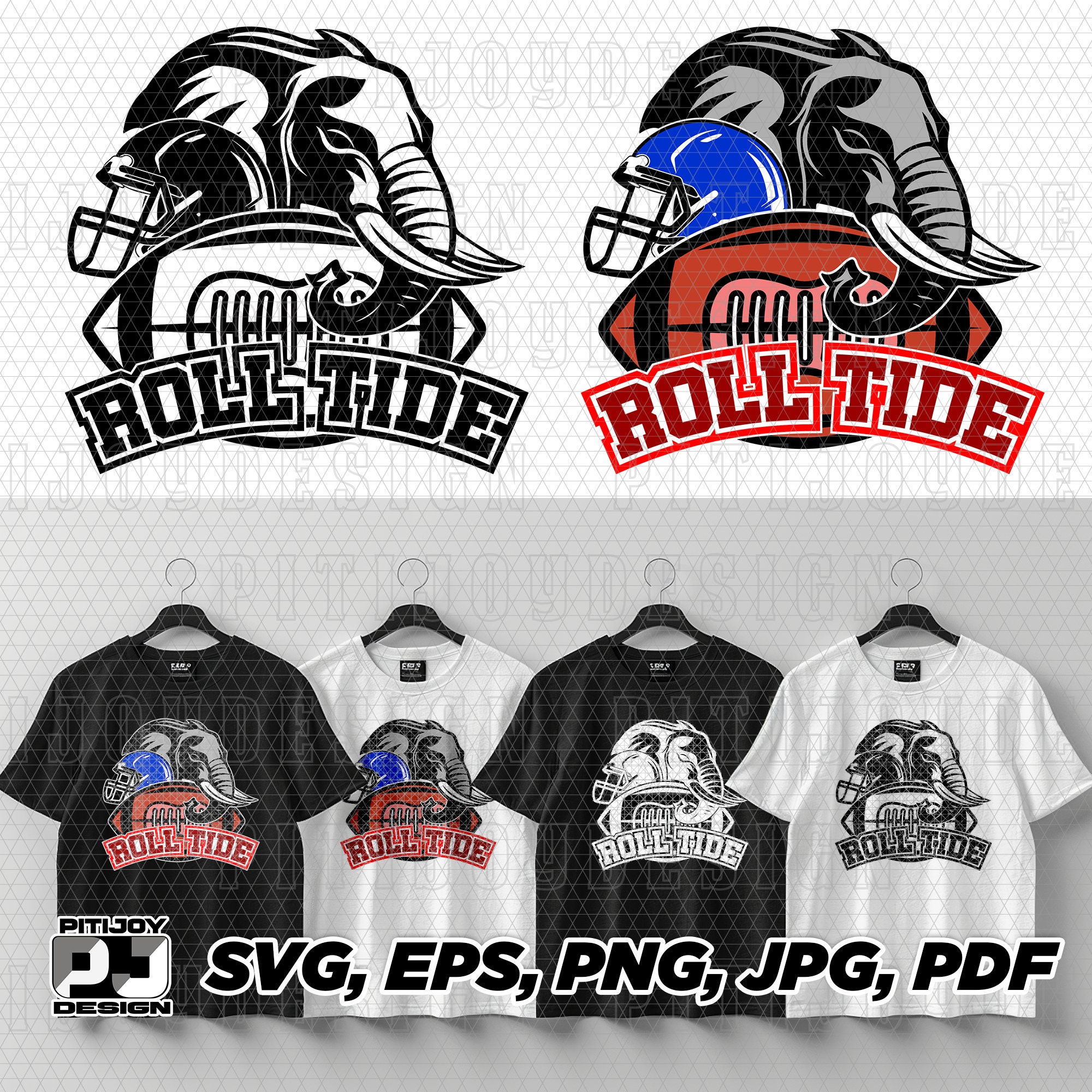 Alabama Roll Tide Crimson Tide Bama Elephant SVG, Roll Tide SVG ...