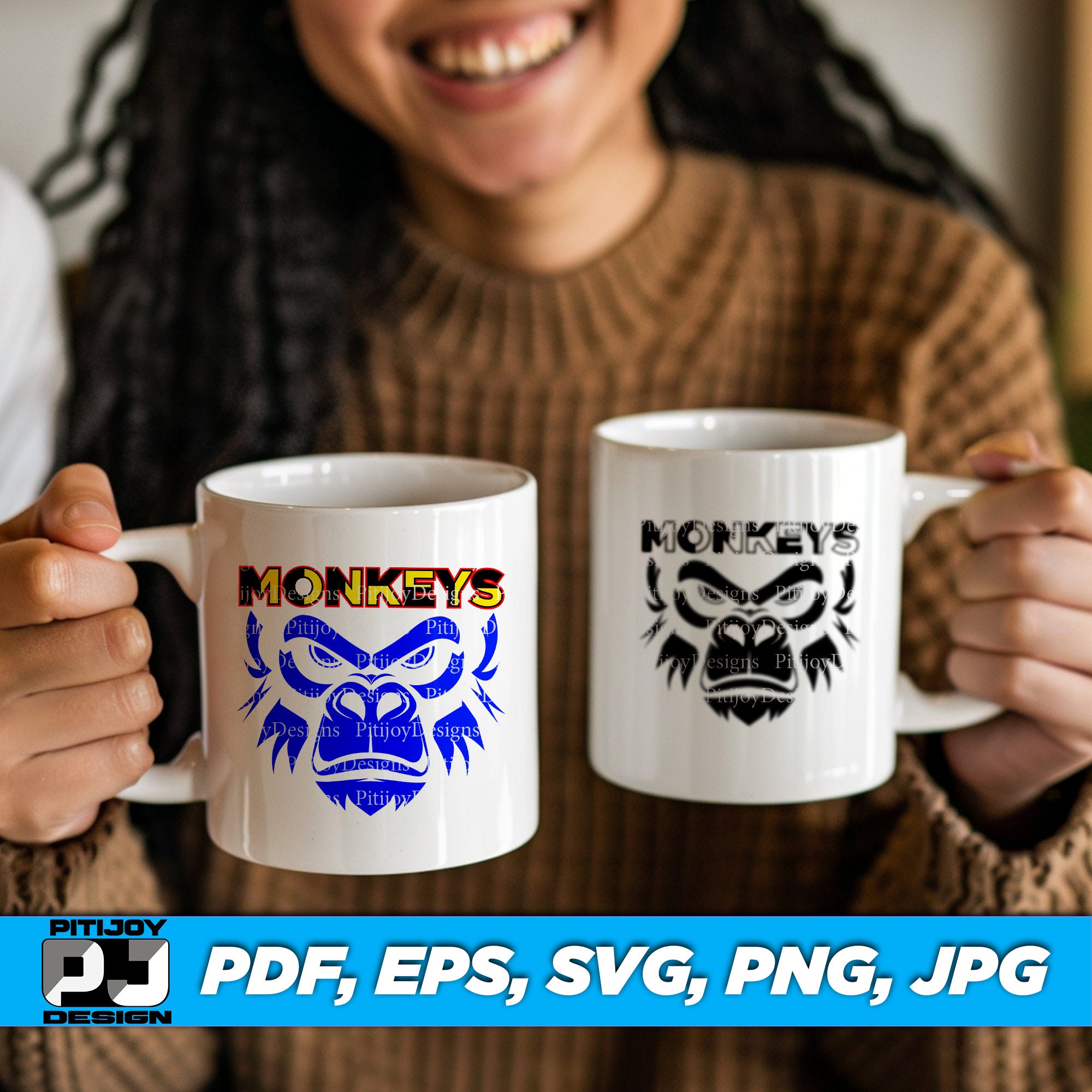 Monkey Mascot Svg, Monkey Svg, Mascot Svg, Monkeys Svg Sports, Digital ...