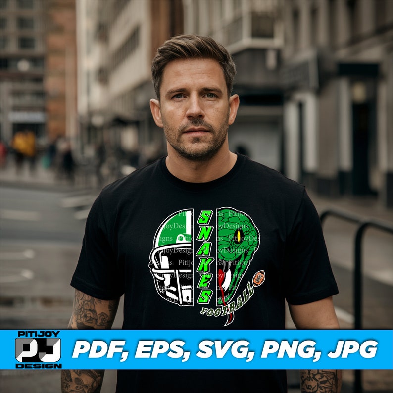 Snakes Football Team Mascot Design With Custom Merchandise, Snake ...