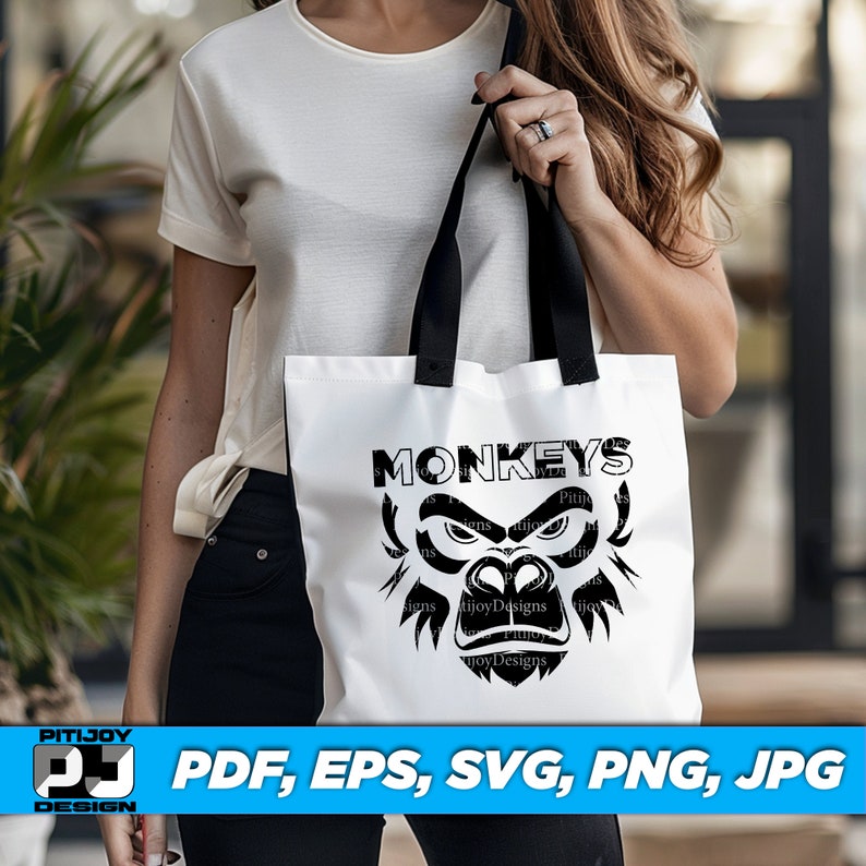 Monkey Mascot Svg, Monkey Svg, Mascot Svg, Monkeys Svg Sports, Digital ...