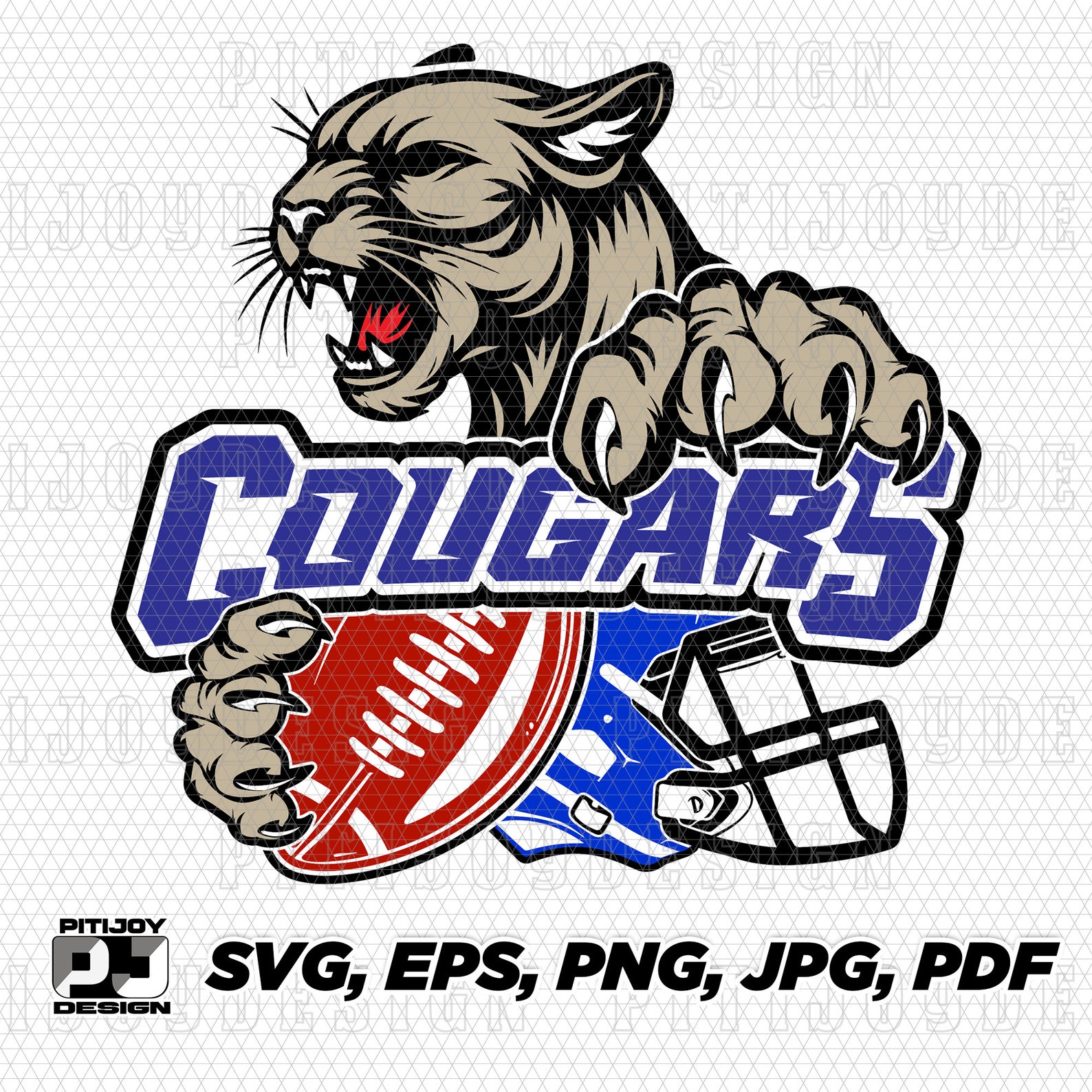 Cougars Svg, Cougar Svg, Cougar Football SVG, Cougar Football Svg ...