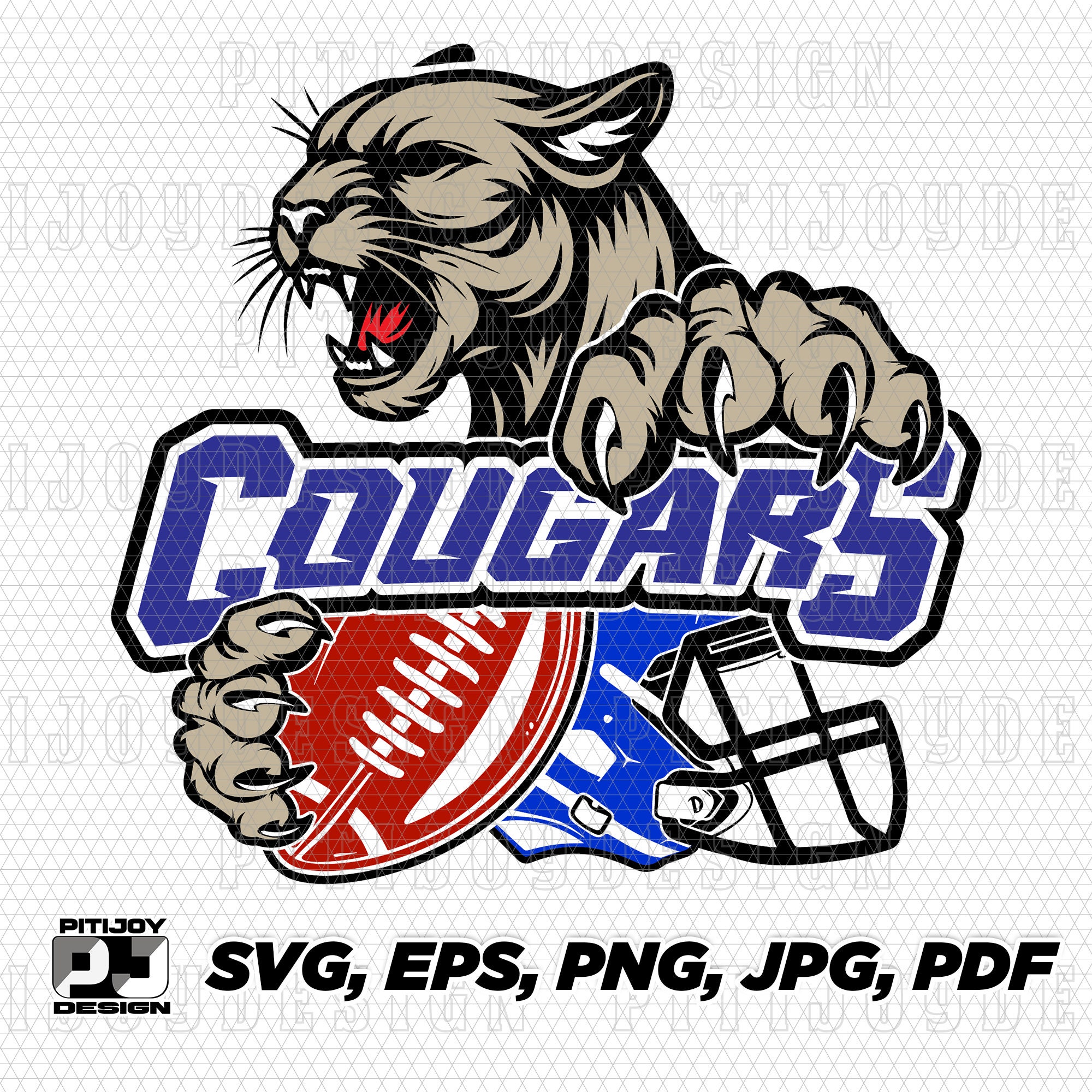 Cougars Svg, Cougar Svg, Cougar Football SVG, Cougar Football Svg ...
