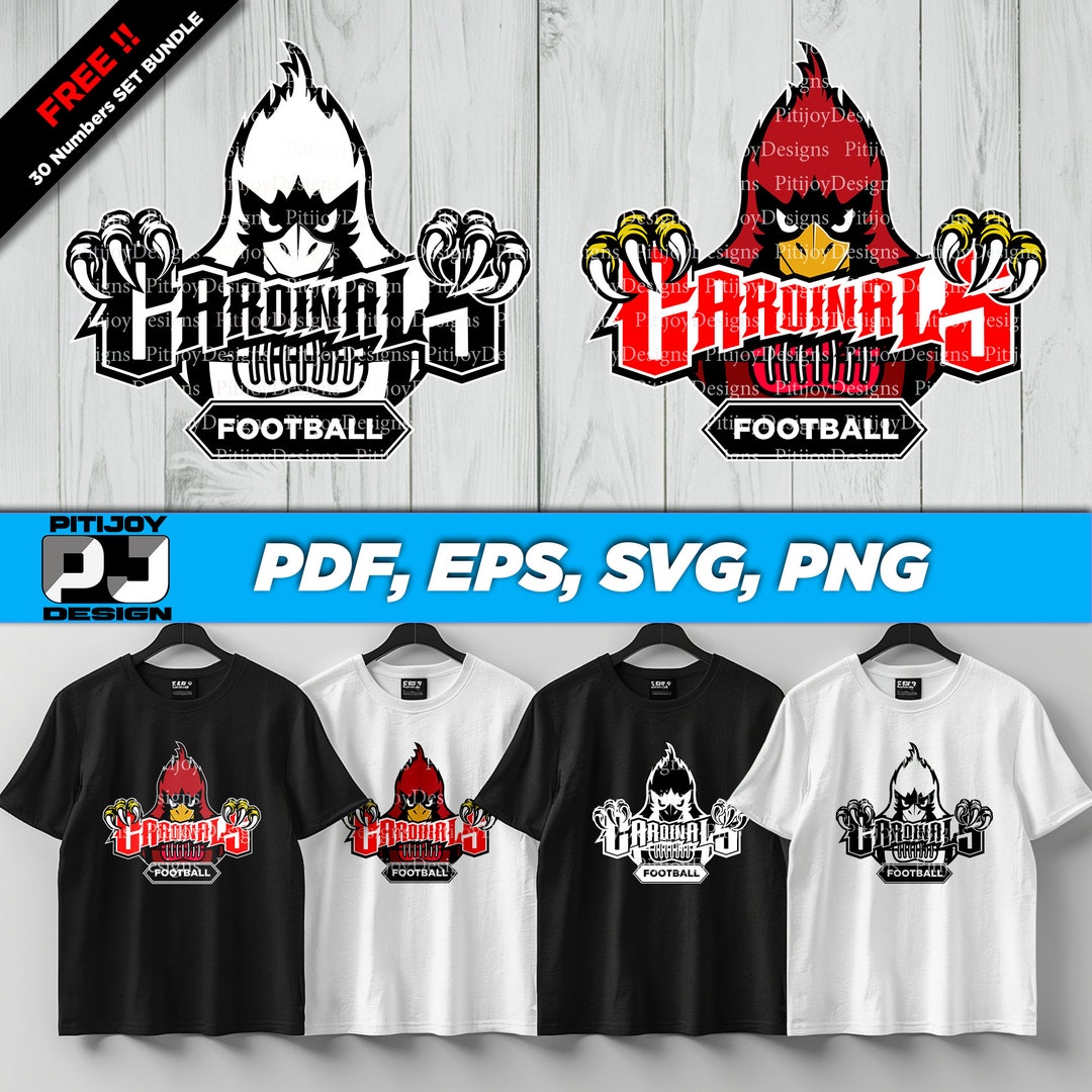 Cardinals Football Team Mascot Design for Custom Apparel, Perfect for ...