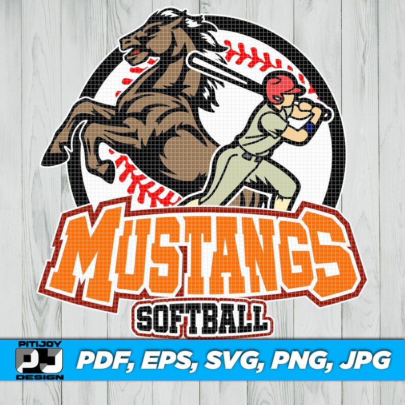Softball Svg, Mustang Softball Svg, Mustang, Mustangs, Softball, Svg ...