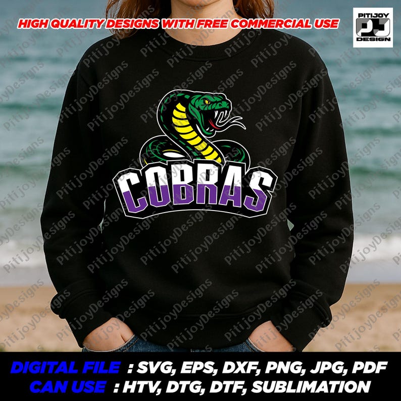 Cobras Sport Team Logo SVG, PNG, Dxf, Jpg File | Baseball, Basketball ...