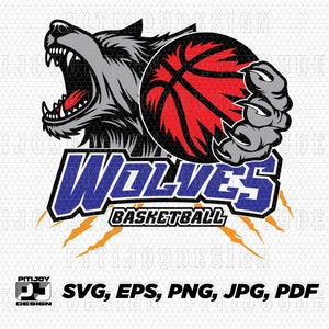 Wolves Basketball Svg, Wolf Basketball Svg, Wolves Svg, Wolf Svg ...
